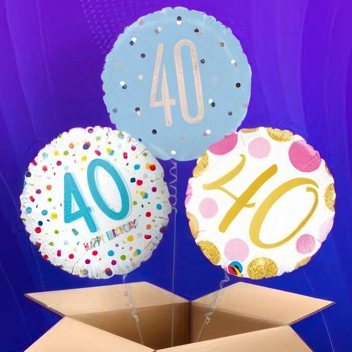 Helium 40 Balloons & 40th Birthday Helium Balloons - Shop Now – Party ...