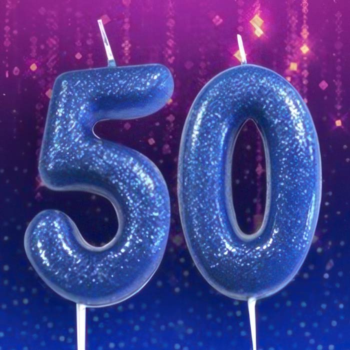 Candles 50th Birthday: 50 Candles for Cake - Buy Online – Party Save Smile