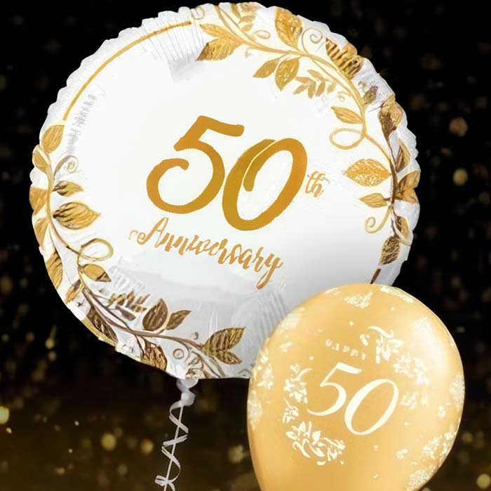 50th Golden Wedding Anniversary Balloons - Shop Now – Party Save Smile