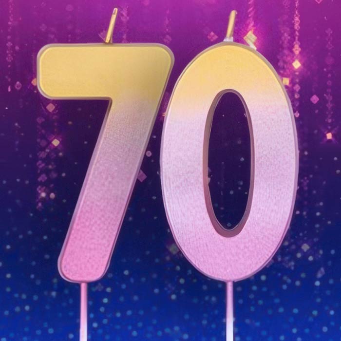 70th Birthday Candles: 70 Candles for Cake - Shop Now – Party Save Smile