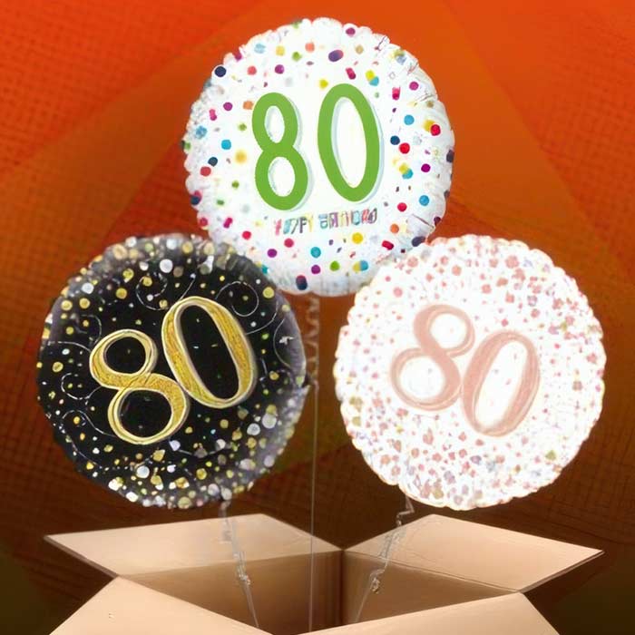 80th Birthday Helium Balloons: Shop 80 Helium Balloons – Party Save Smile