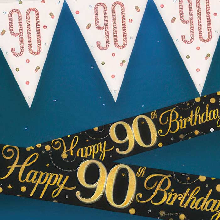 90th Birthday Banners: 90th Birthday Banner Decorations – Party Save Smile