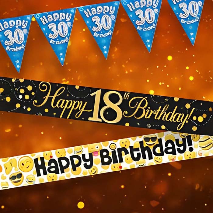 Birthday Banners: Happy Birthday Banner Décor - Buy Online – Party Save ...