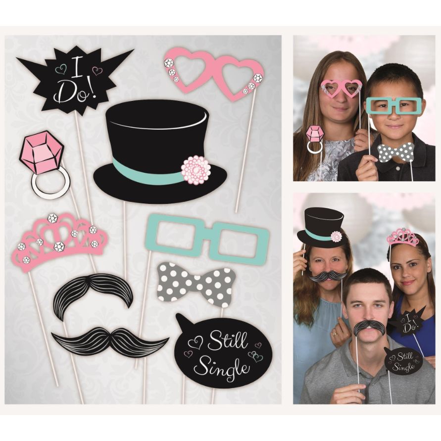 Wedding Photo Booth Props 10 Pack – Party Save Smile