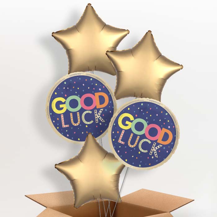 Good Luck Navy Blue Helium Balloon in a Box – Party Save Smile