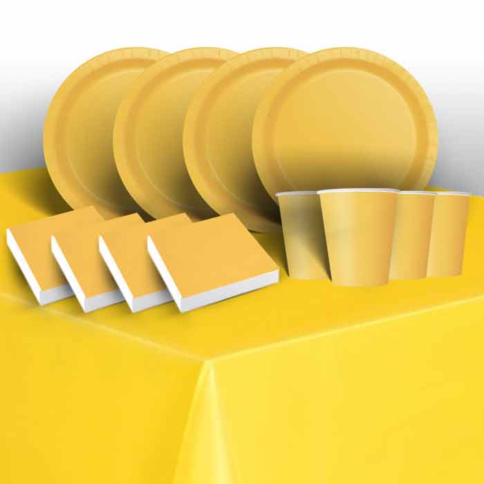 Yellow Solid Coloured Party Pack (Starter) | Party Save Smile