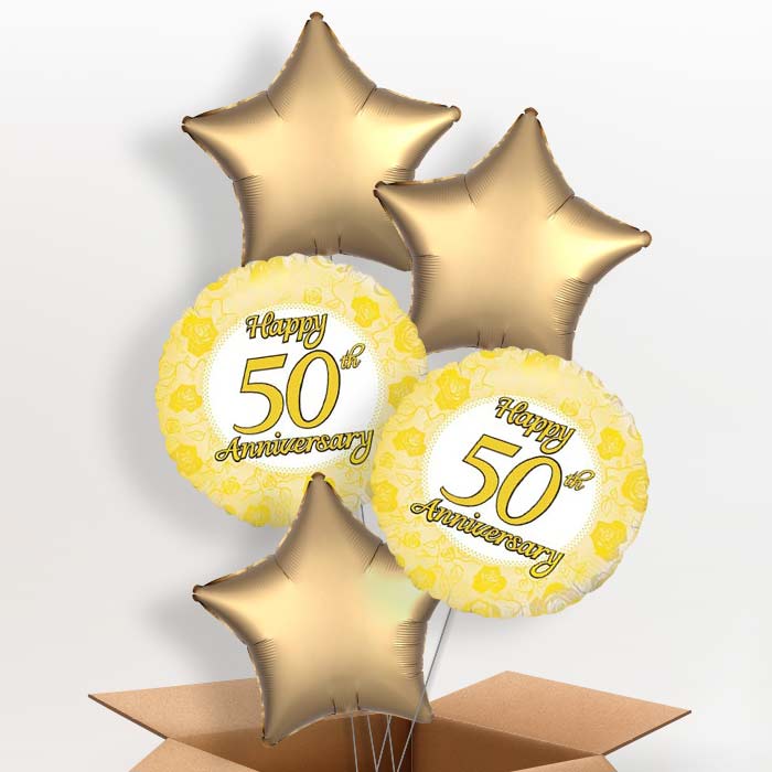 50th Wedding Anniversary Helium Balloons in a Box – Party Save Smile