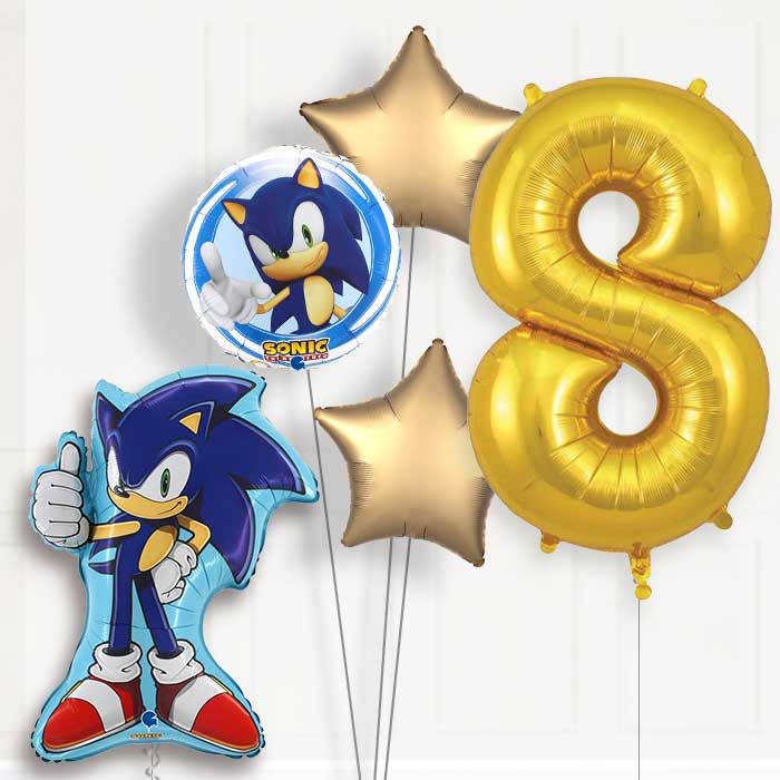 Sonic the Hedgehog 8th Birthday Balloon Helium Balloon Package – Party ...