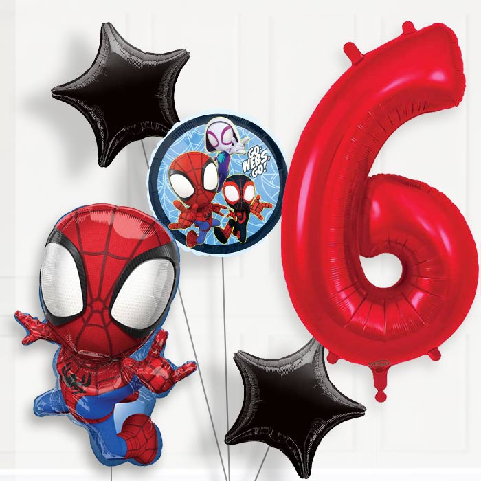 Spidey & Amazing Friends 6th Birthday Helium Balloon Package – Party ...