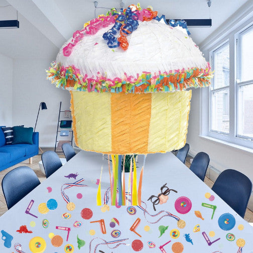 Cupcake Pull Pinata Party Kit with Favours and Confetti – Party Save Smile
